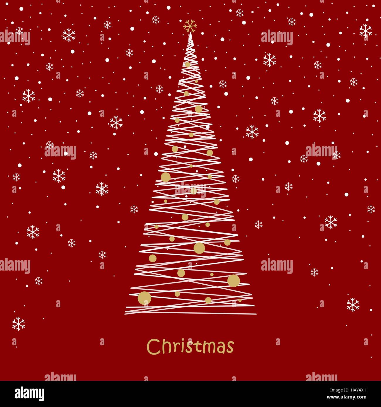 Vintage christmas card tree Stock Vector Images - Alamy
