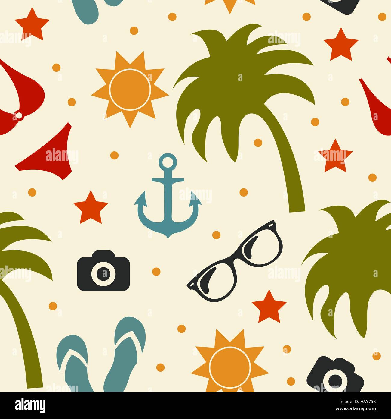 Beach seamless texture, summer background, season, beach, vector ...