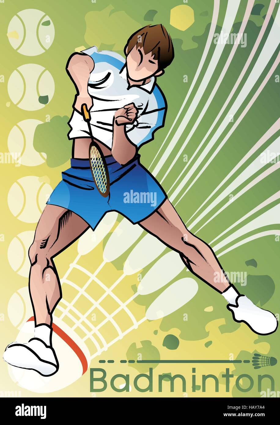 Badminton painting Stock Vector Images - Alamy