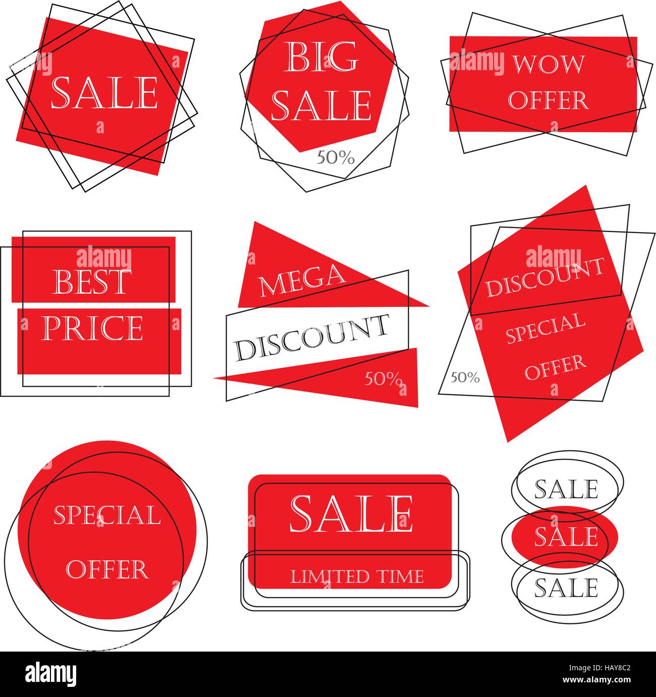 Special offer sale tag discount retail sticker price bundle isolated on ...