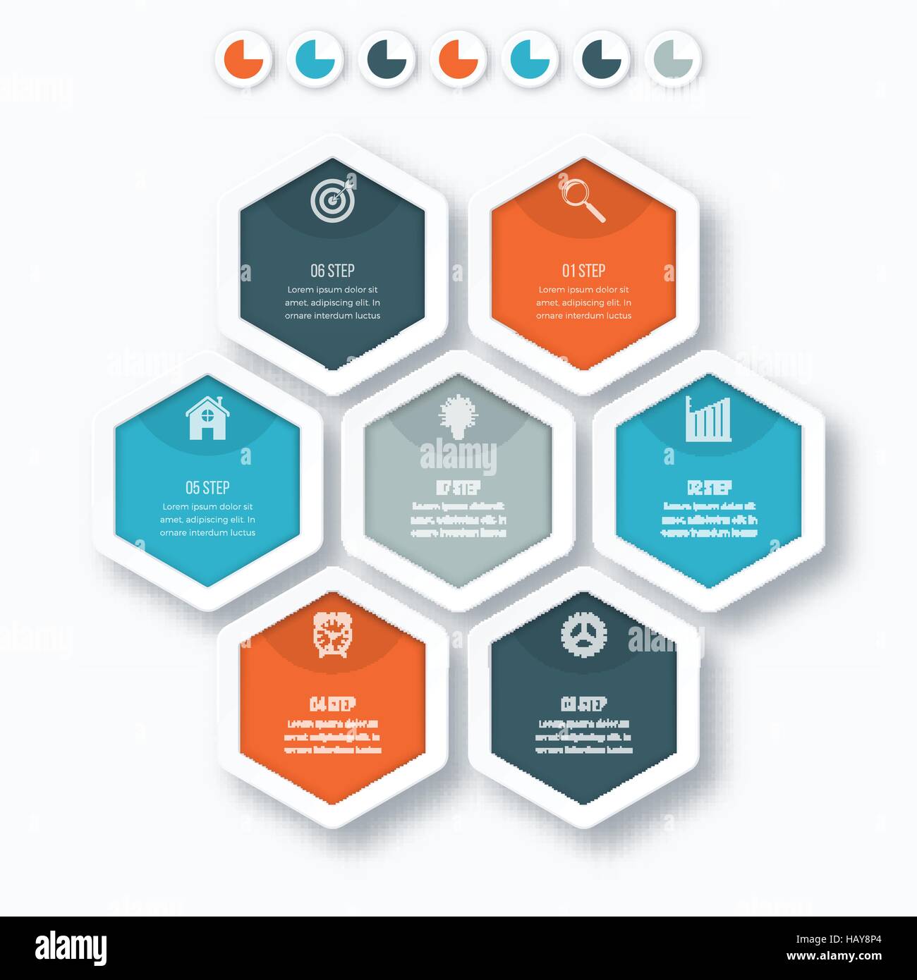 Vector illustration infographics seven hexagons Stock Vector Image ...