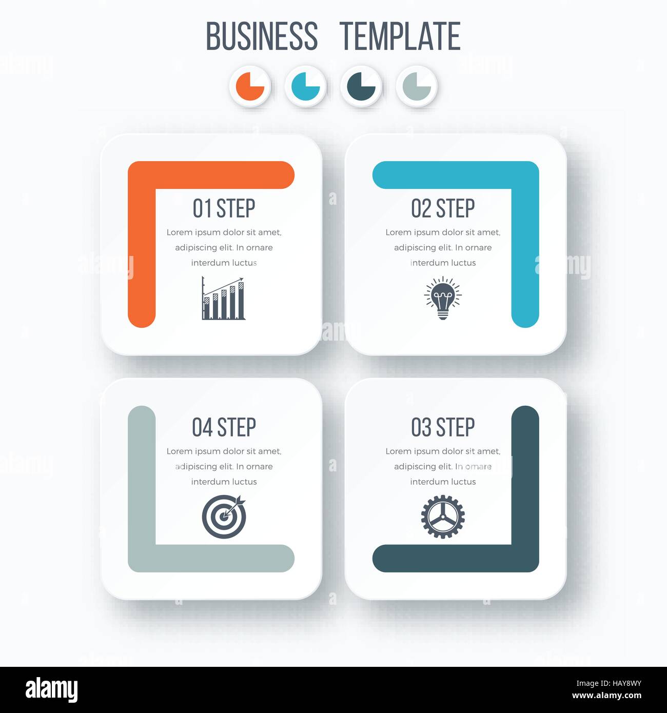 Infographics template four options with square Stock Vector Image & Art ...
