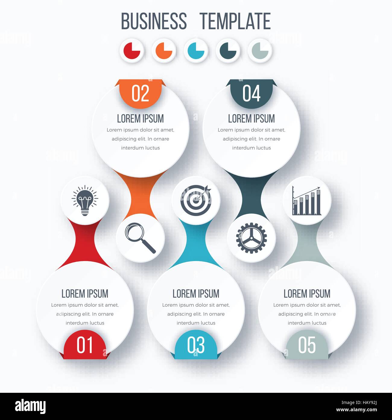 Infographics template five options with circle Stock Vector Image & Art ...