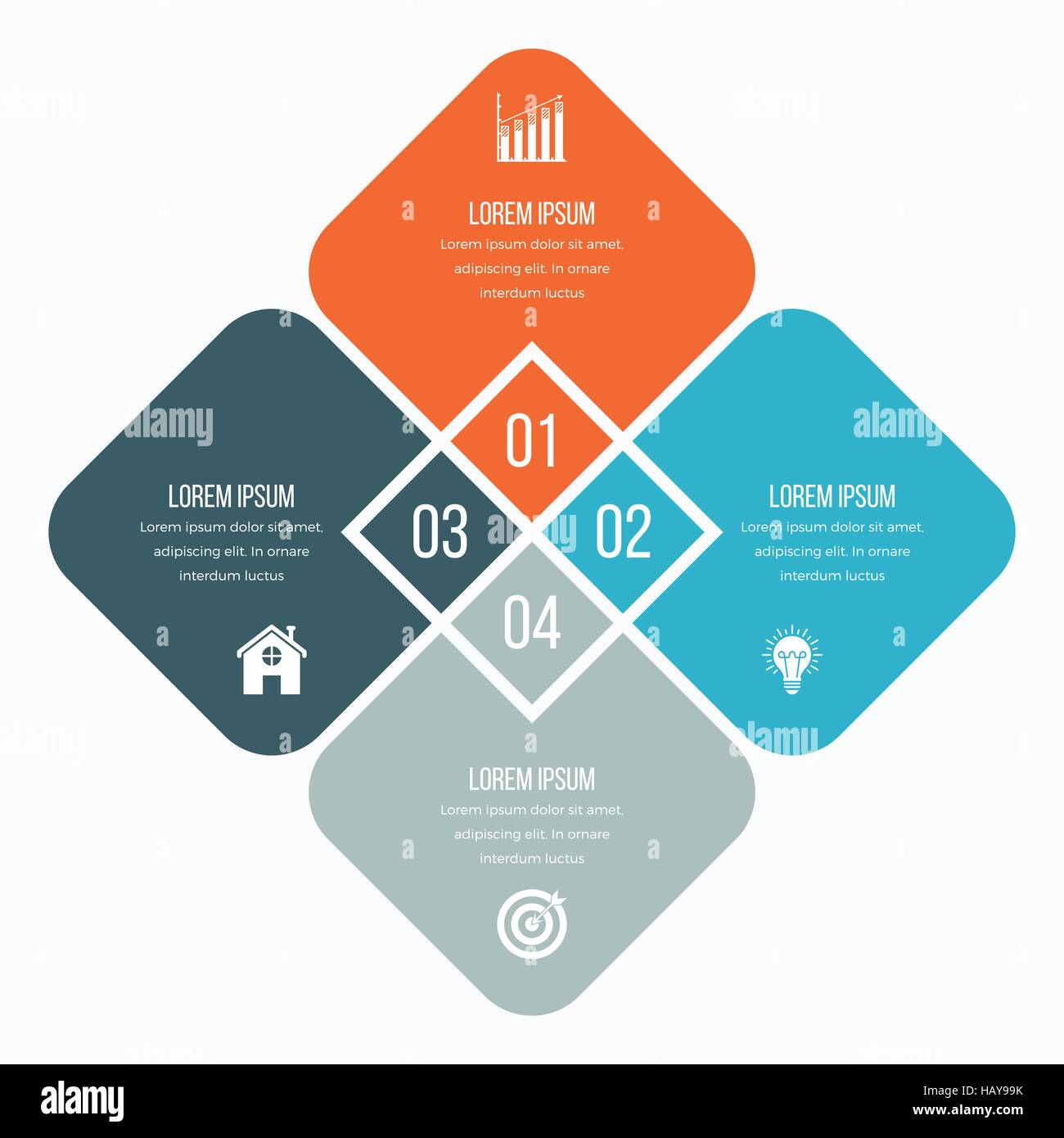 Infographics template four options with square Stock Vector Image & Art - Alamy