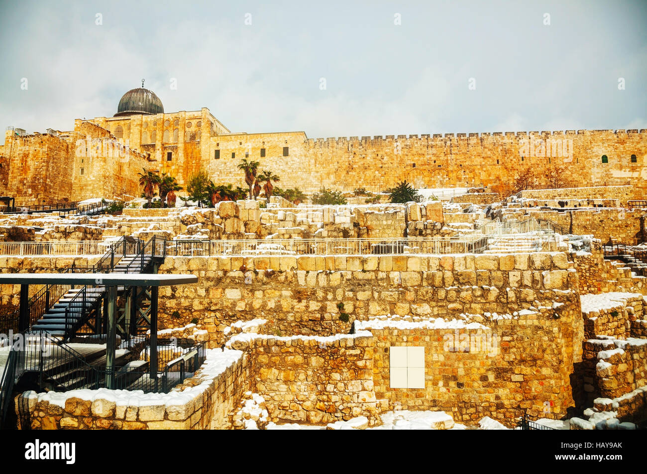 Ophel ruins in the Old city of Jerusalem Stock Photo - Alamy
