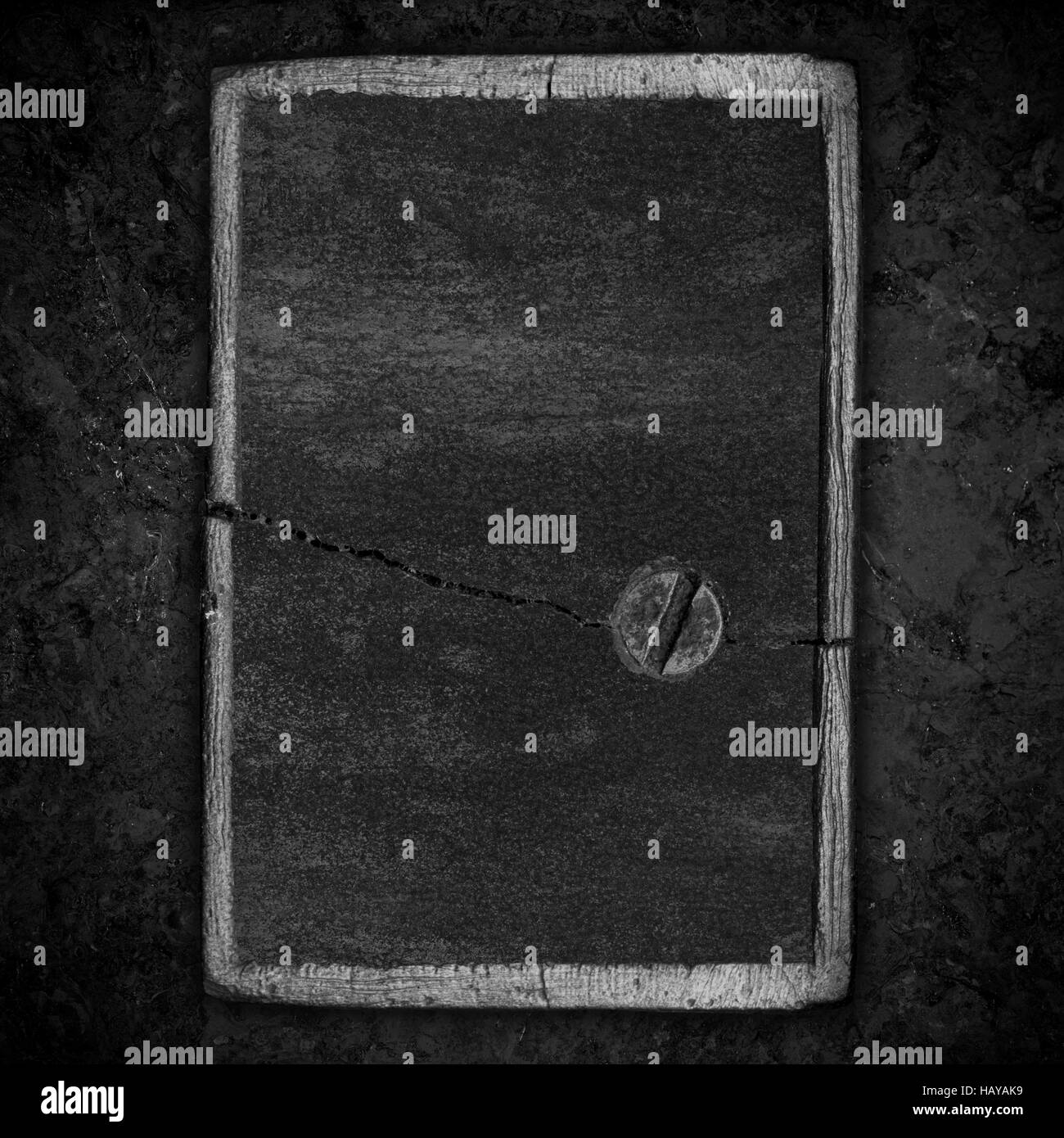 steel frame with cracked plate or black metal rough pattern texture ...