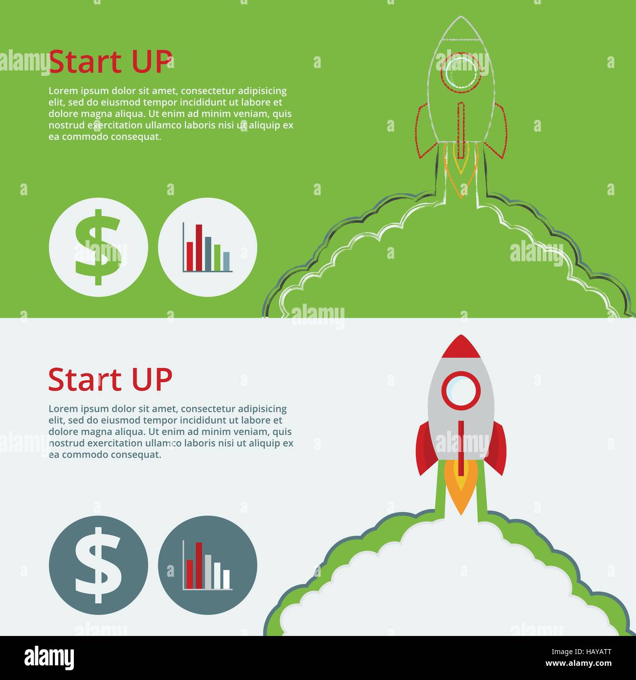 Vector illustration of a flat design start up Stock Vector Image & Art ...