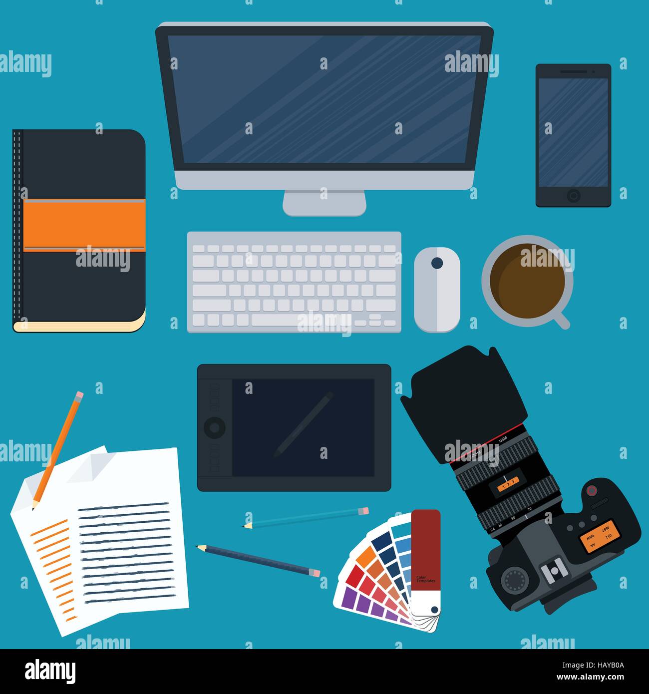 Workplace designer Stock Vector Images - Alamy