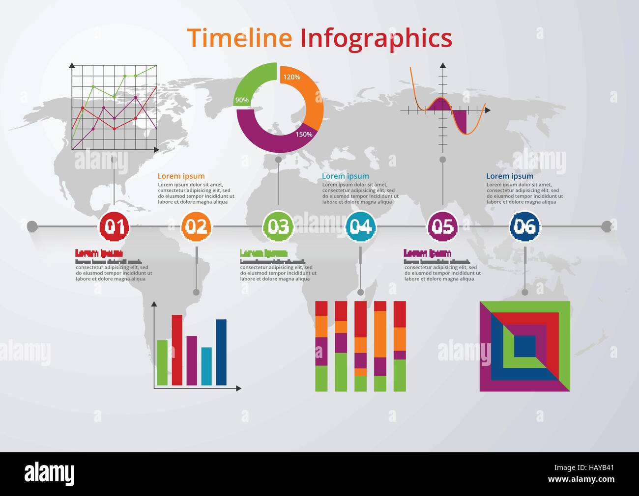 Vector illustration Timeline. flat design Stock Vector Image & Art - Alamy