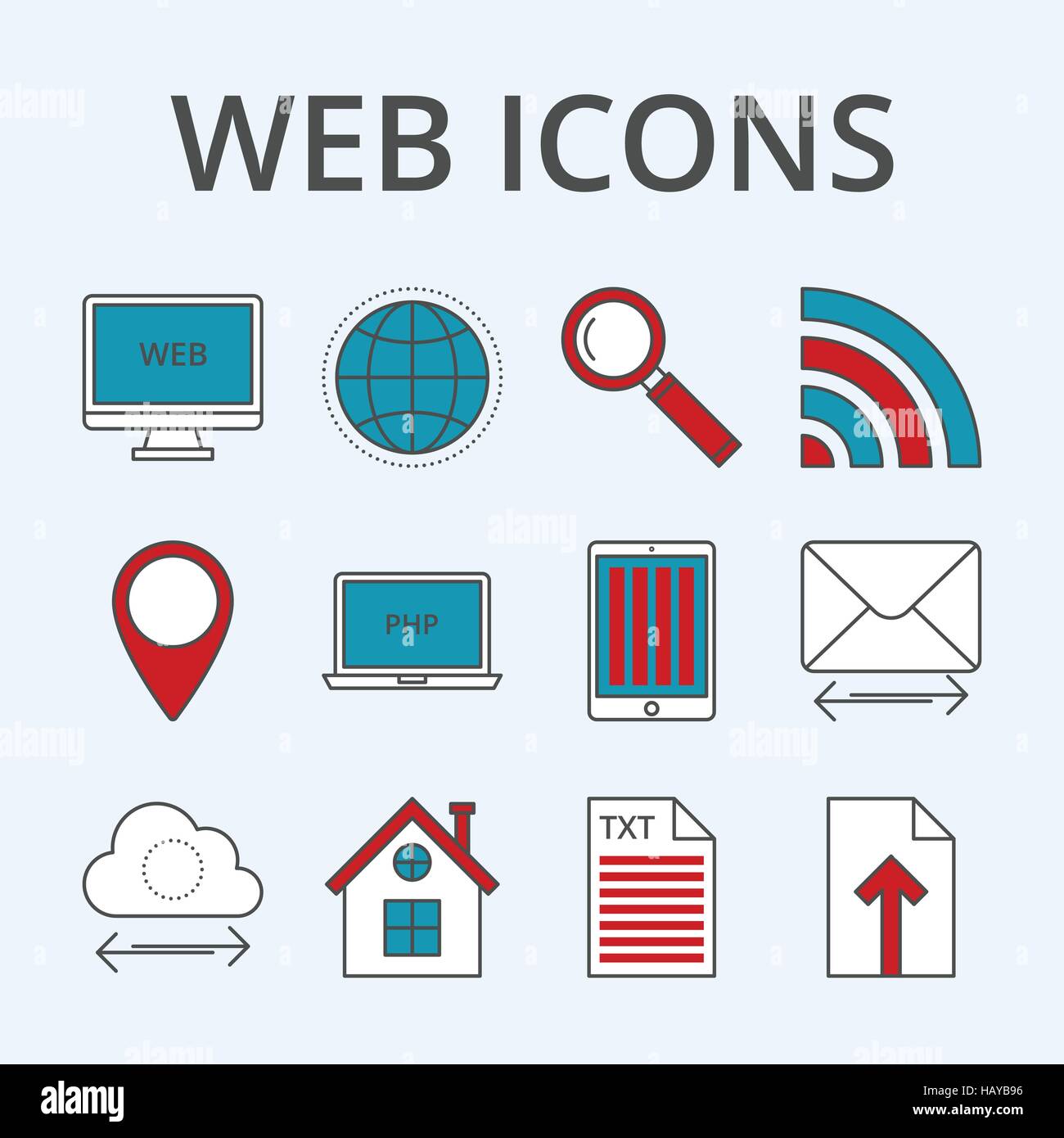 Data development linear icons Stock Vector Images - Alamy