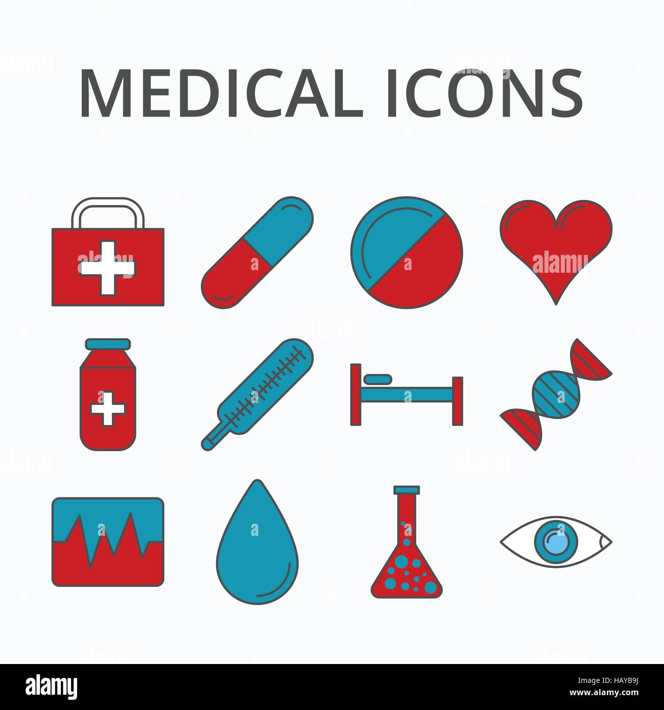 Medical medicine icon set Stock Vector Images - Alamy