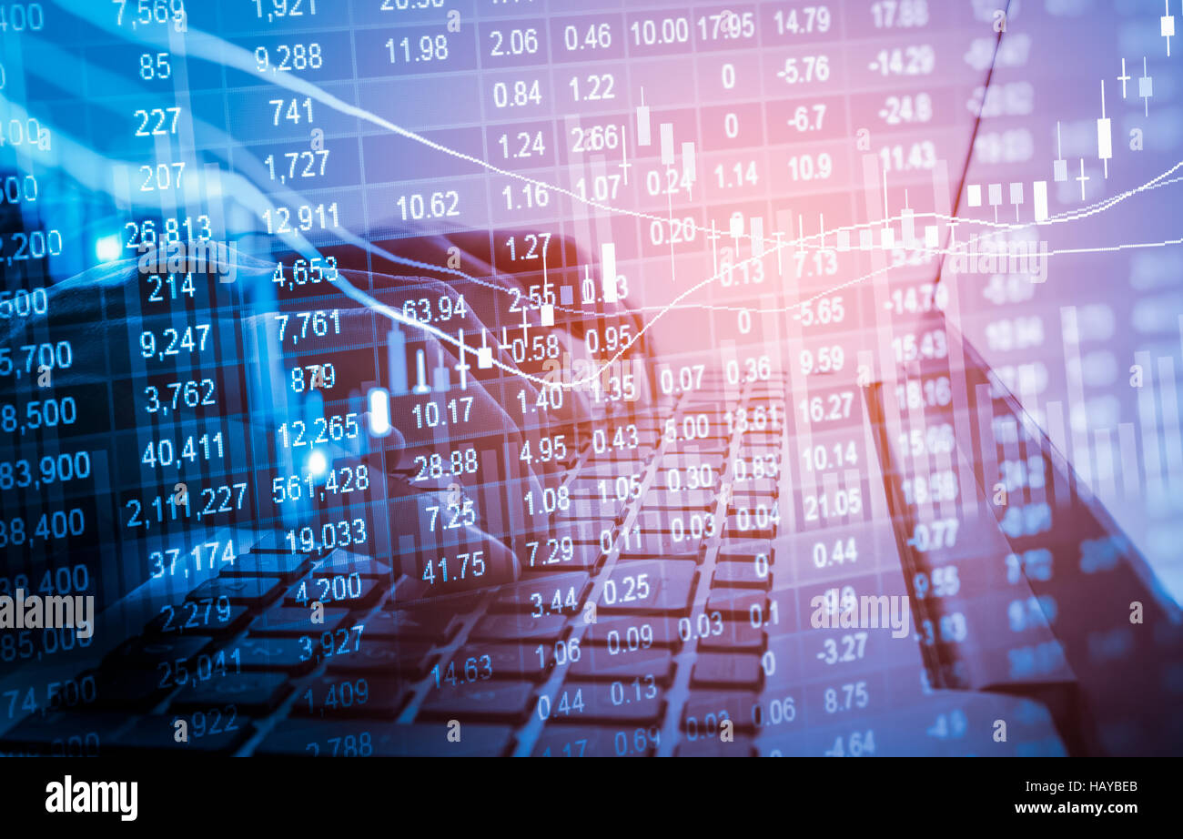 Graph of stock market data and financial with stock analysis indicator ...