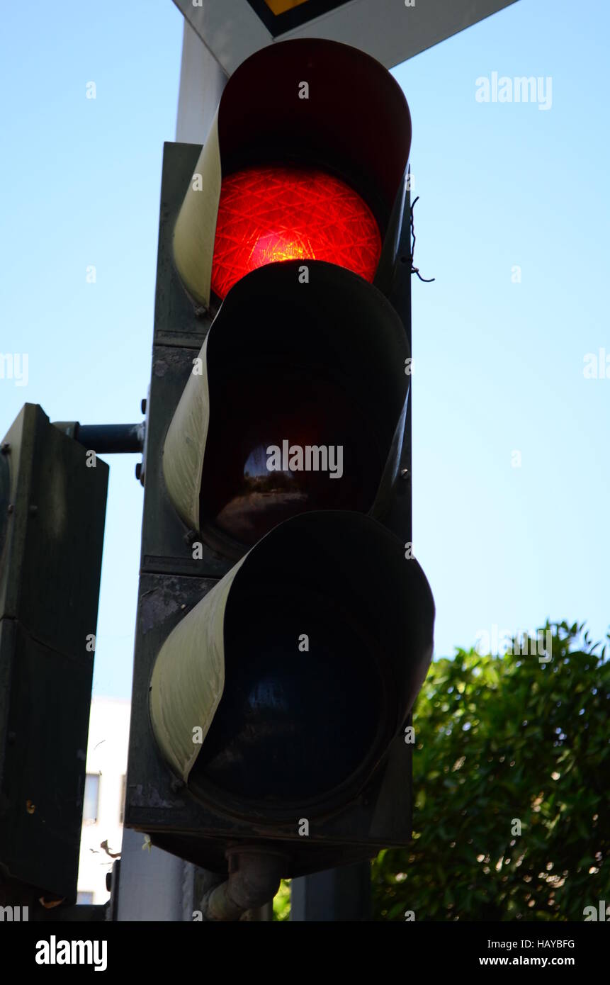 Trafic Light red on the street Stock Photo - Alamy