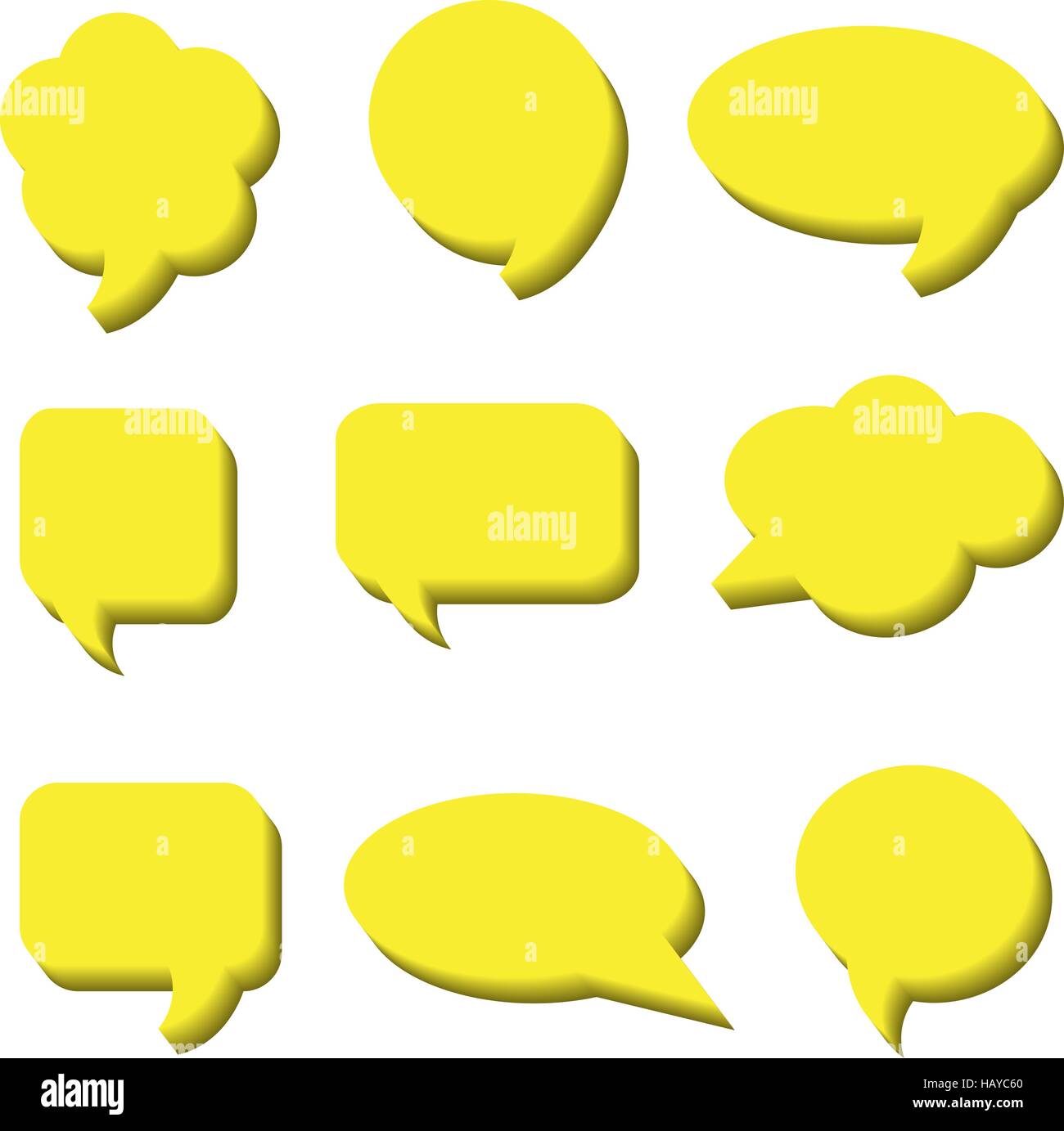 Blank empty white speech bubbles. Volumetric Stickers of speech bubbles ... Blank empty white speech bubbles. Volumetric Stickers of speech bubbles ...