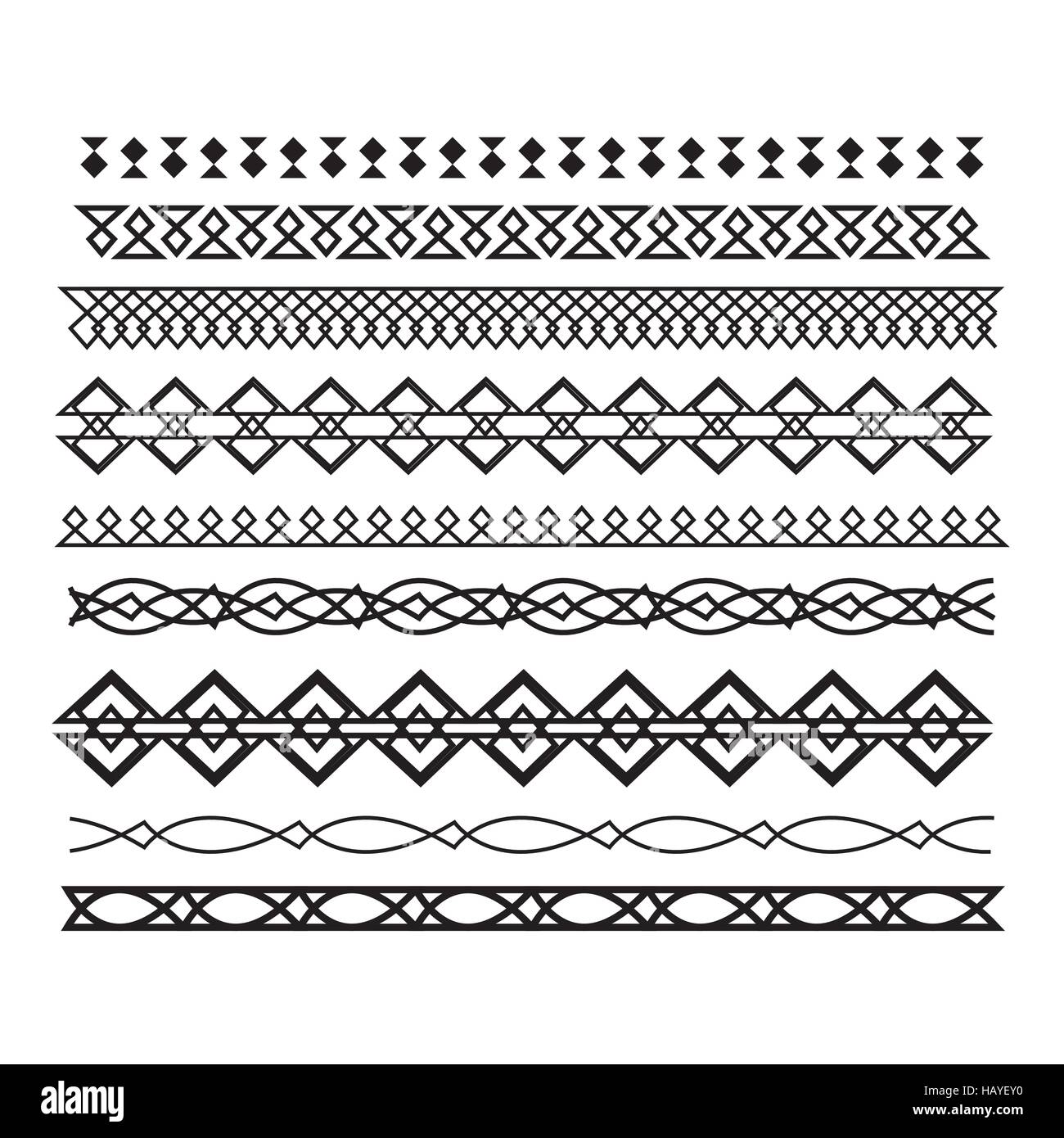 Set of vector borders and lines. horizontal geometric ele Stock Vector ... Set of vector borders and lines. horizontal geometric ele Stock Vector ...