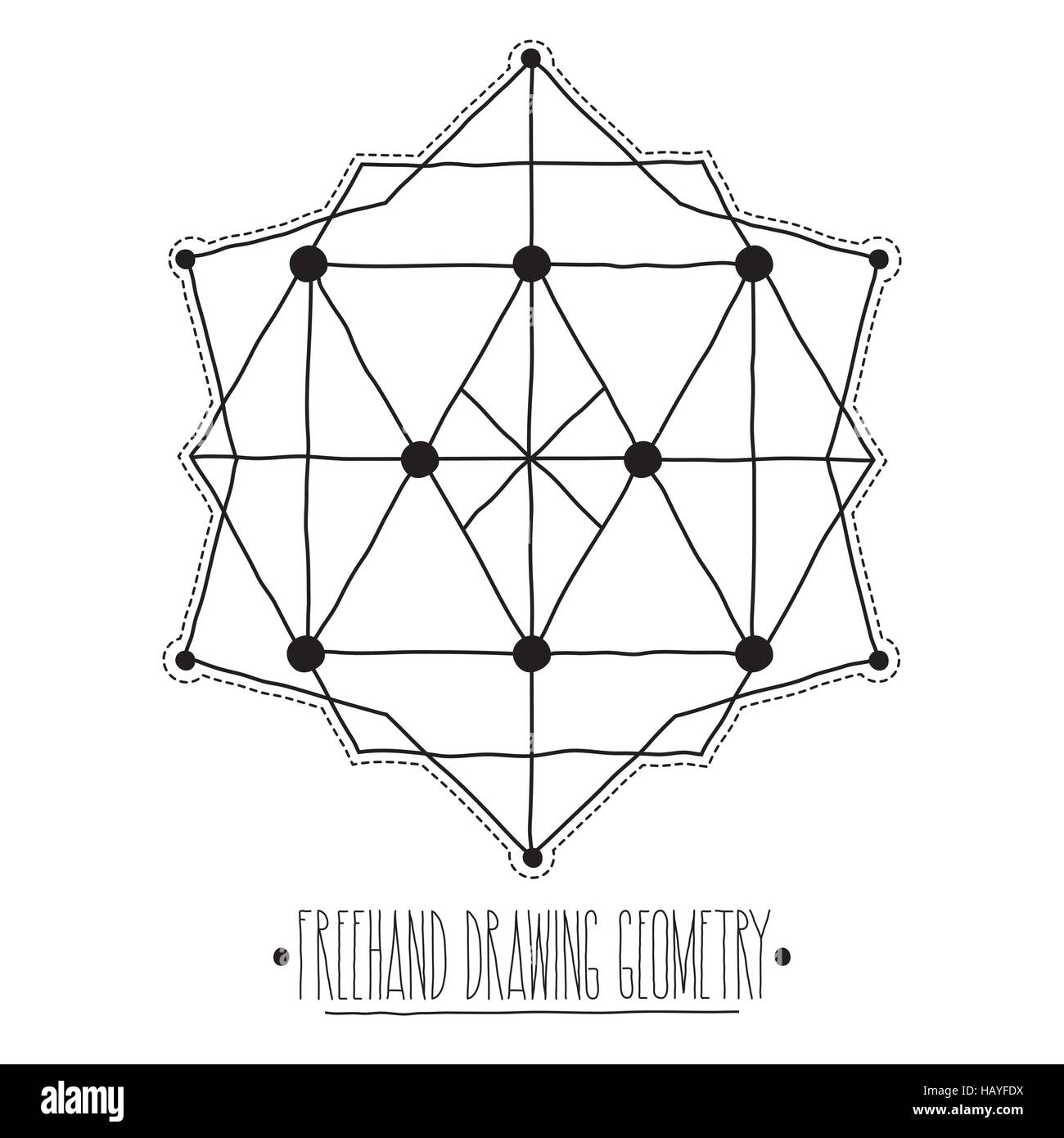 Hollow geometric figures and elements with lines polyhedrons, tr Stock ...