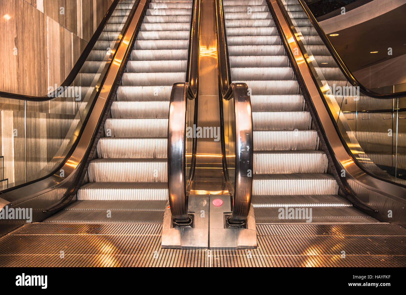 Modern escalator in shopping mall Stock Photo - Alamy