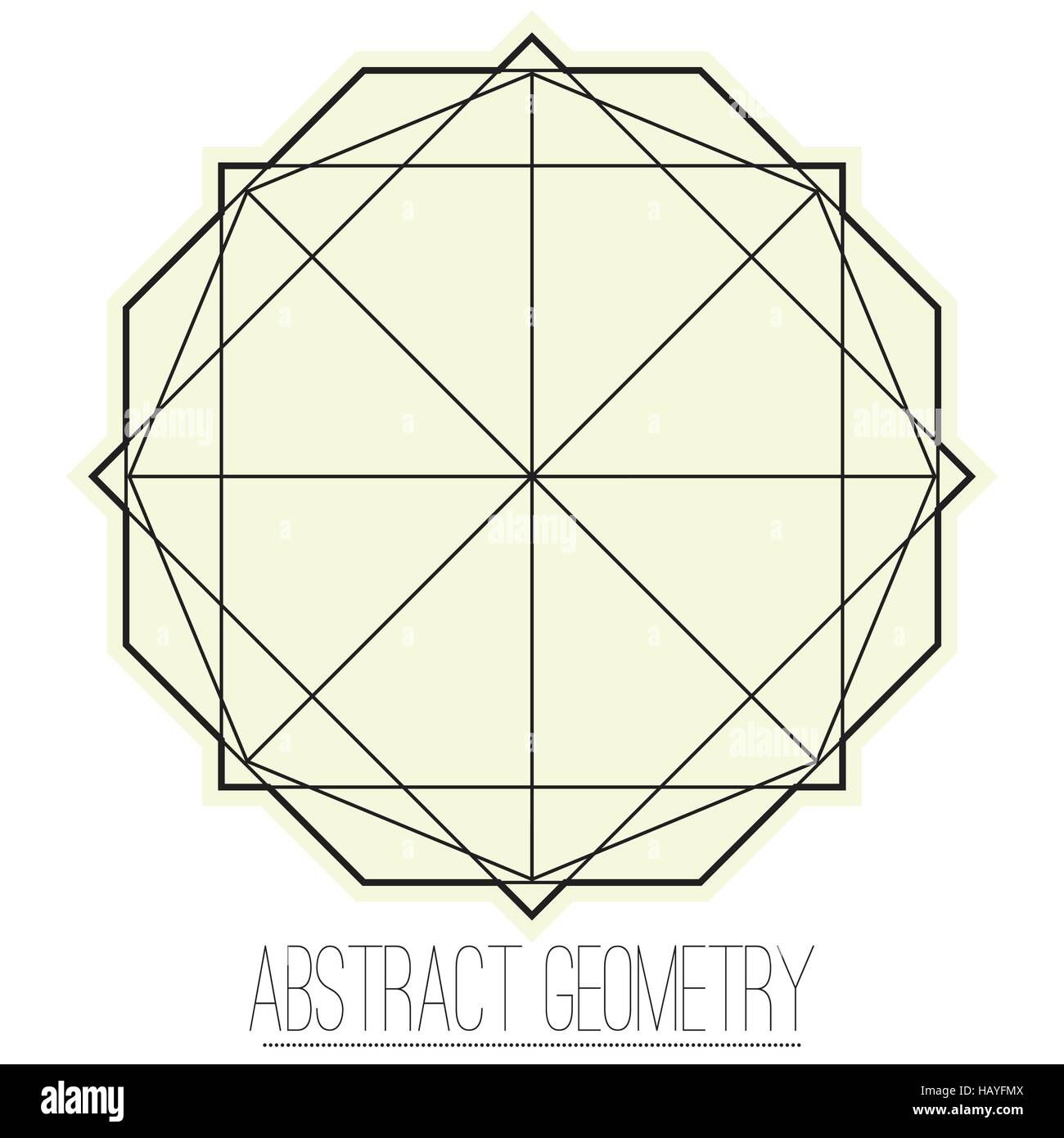 Simple abstract geometric figure with square and polygon Stock Vector ...