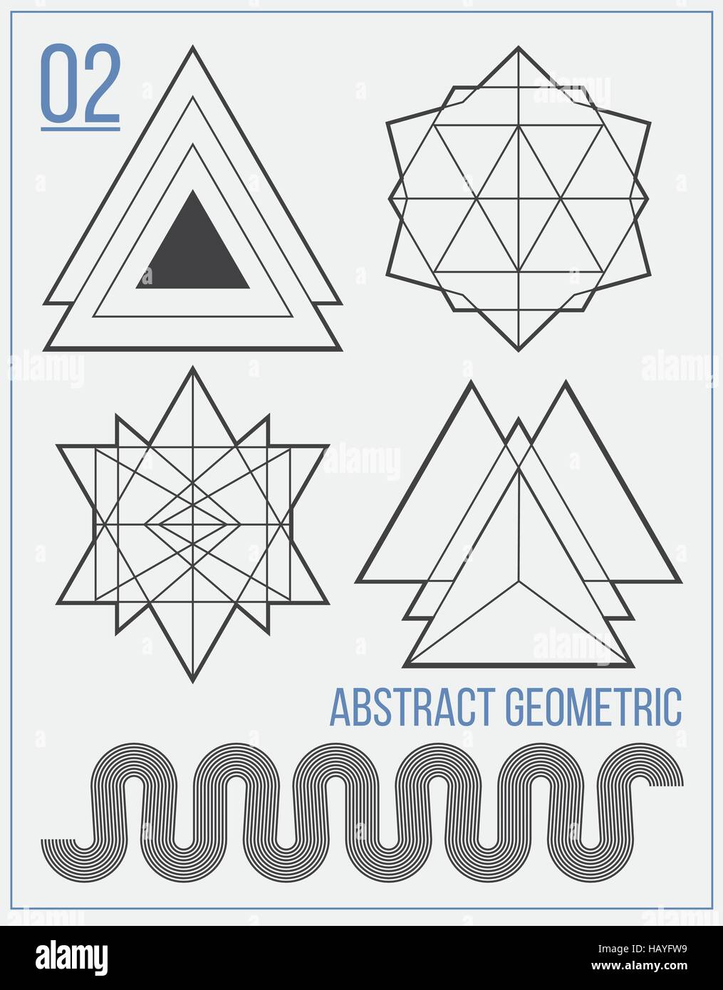 Set with separate abstract vector figures with title Stock Vector Image ...