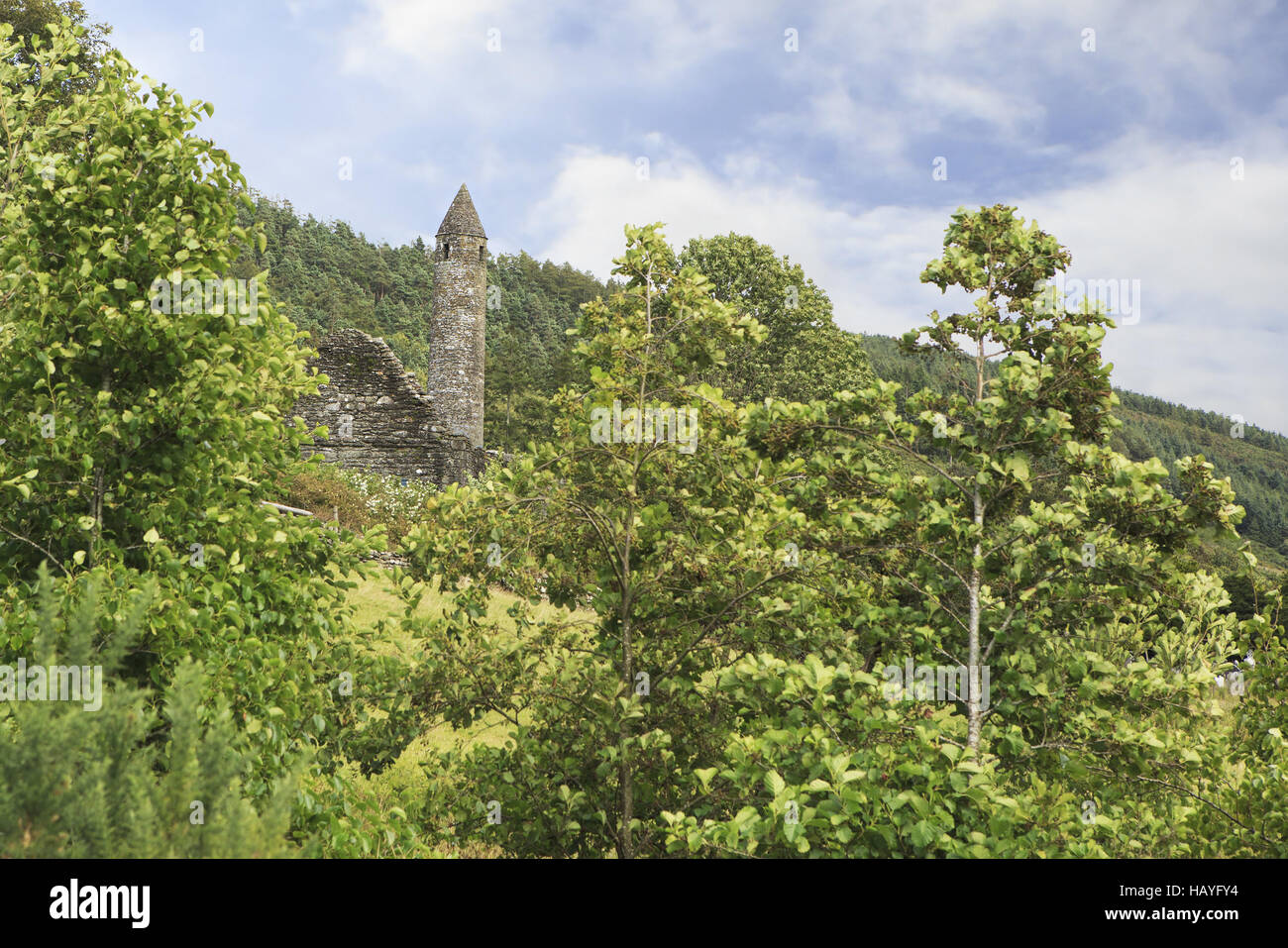 Medieval tower in Wicklow Mountains National Park Stock Photo - Alamy