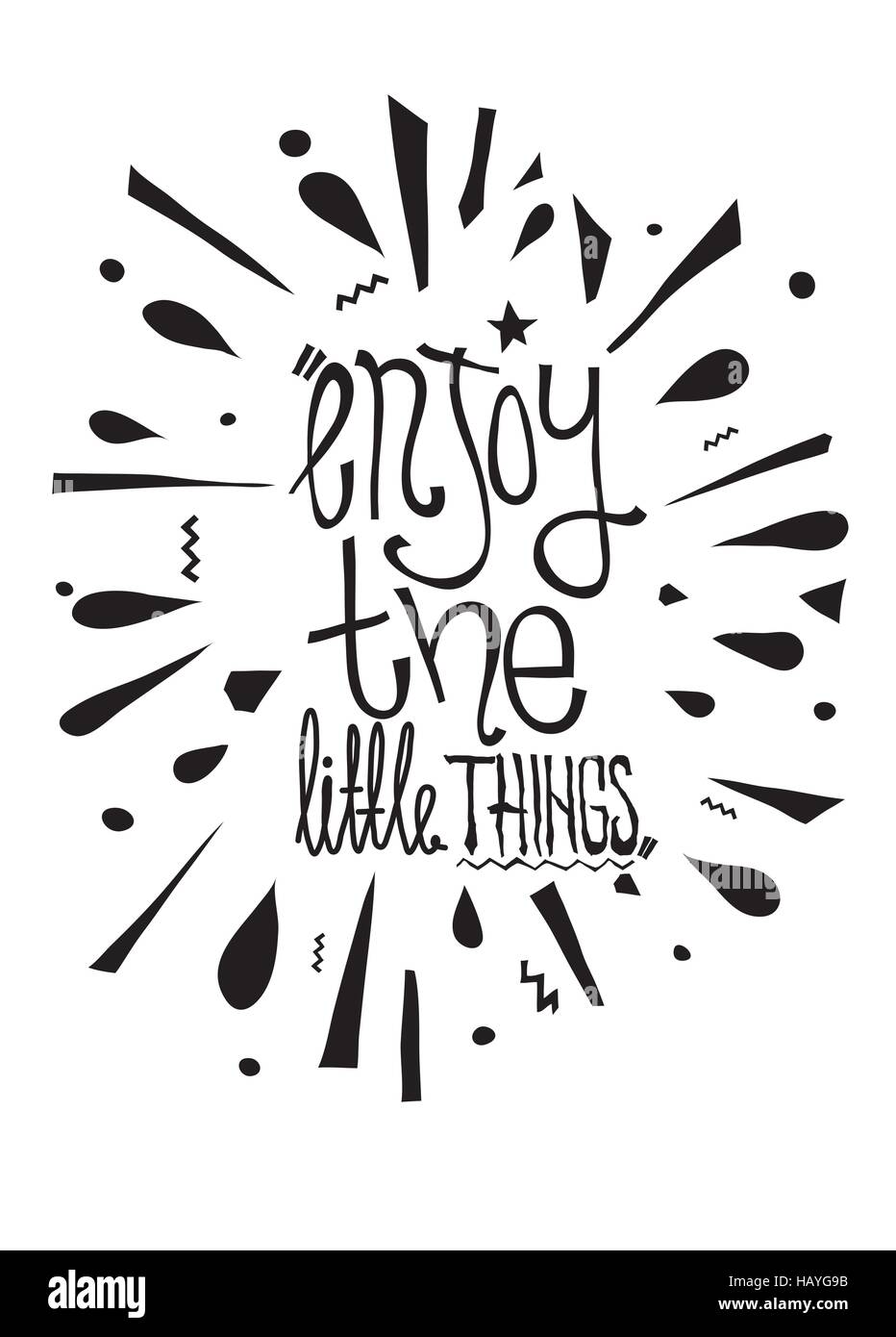 Simple vintage motivational poster, doodles, vector illustration Stock ...