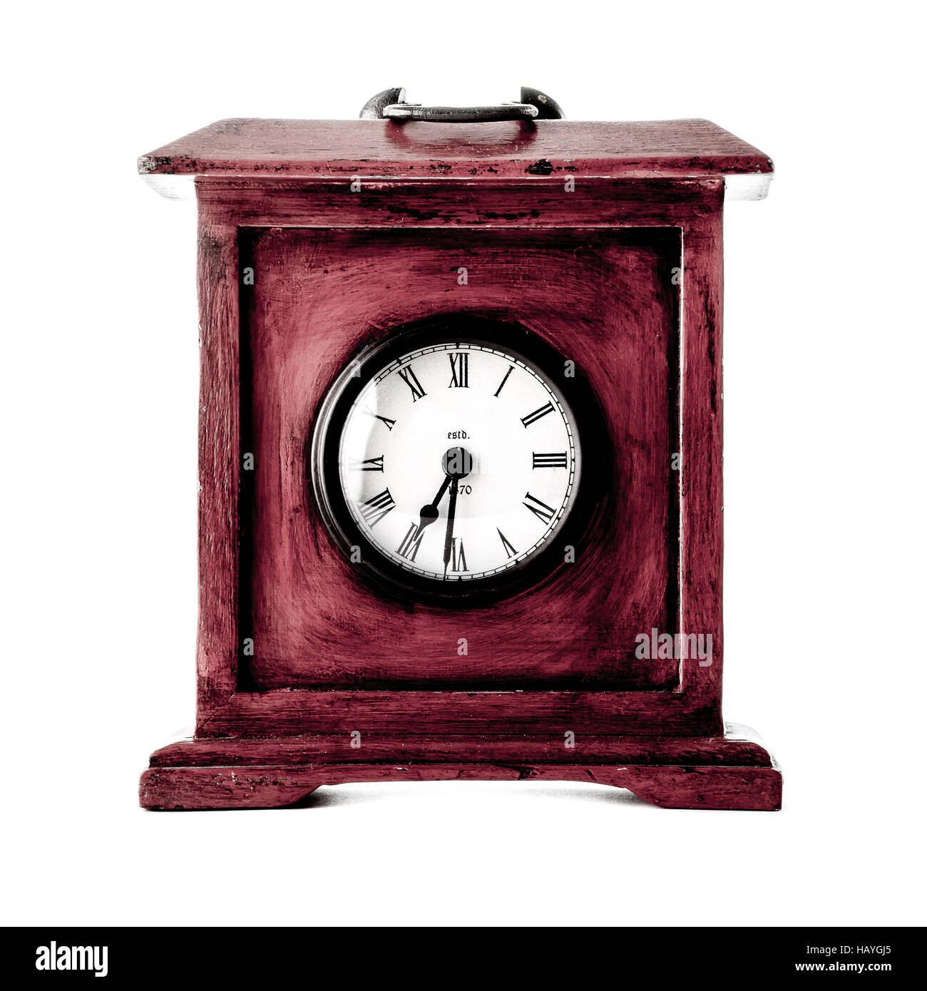 Clock on White Background Stock Photo - Alamy