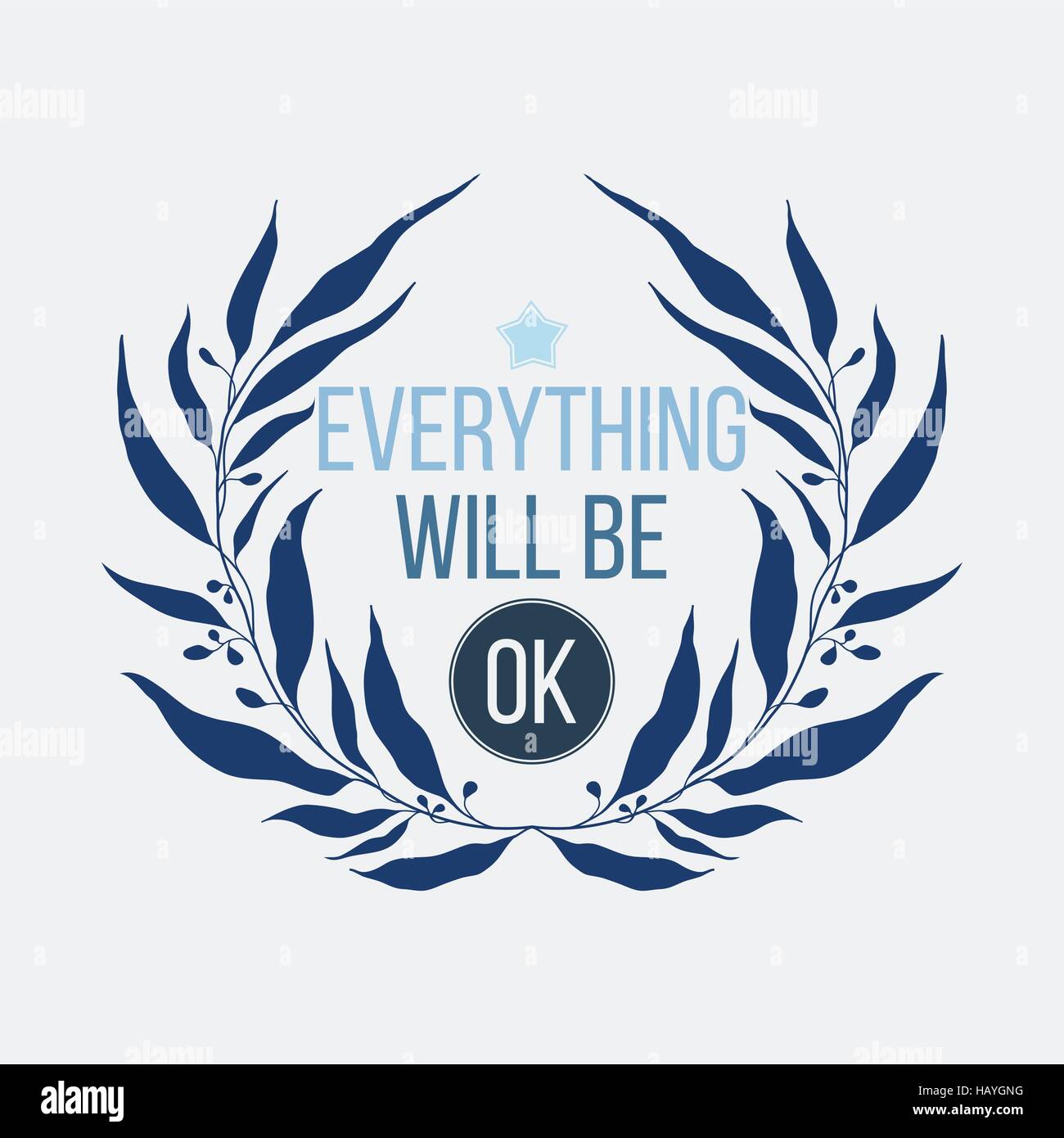 Colorful vintage poster with floral elements, motivational quote Stock ...