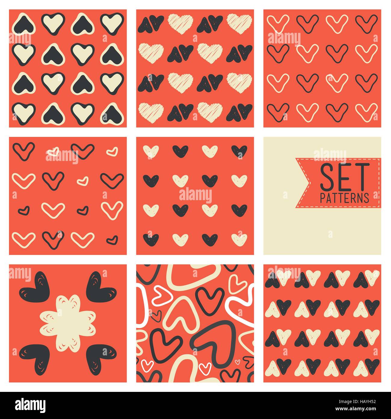 Heart vector pattern background Stock Vector Image & Art - Alamy