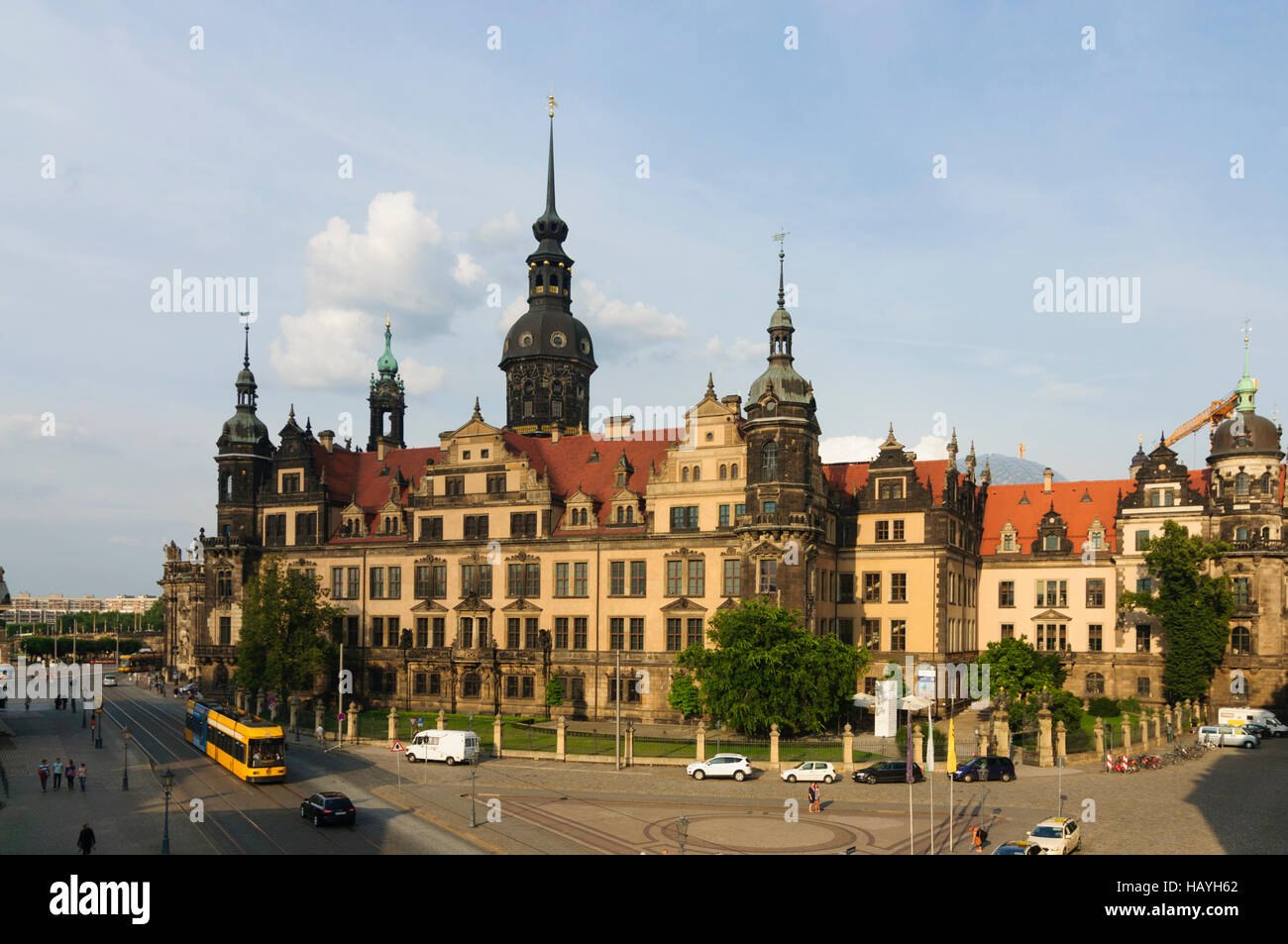 Dresden: castle with tower Hausmannturm, , Sachsen, Saxony, Germany ...