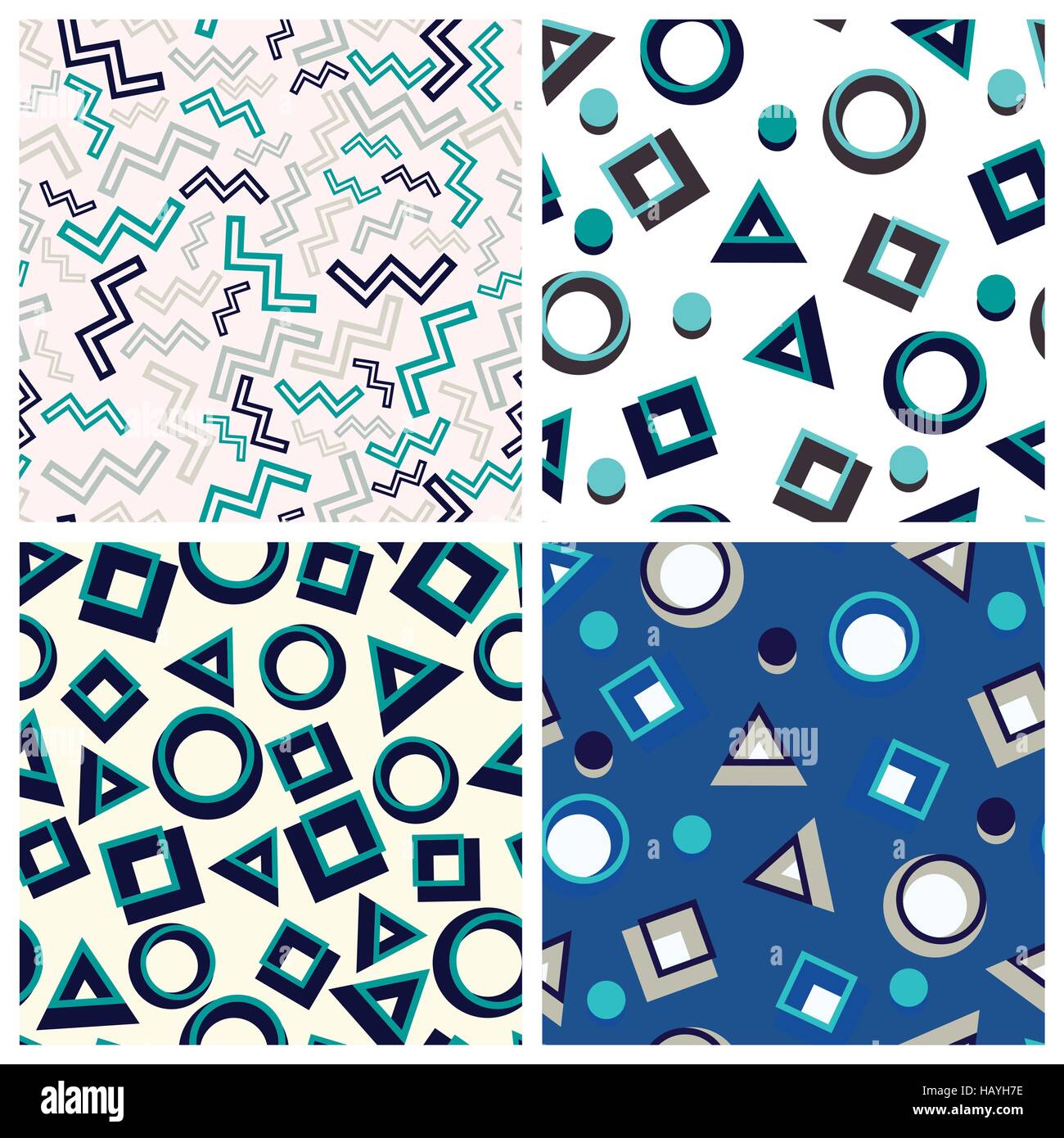 flat geometric shapes in seamless pattern Stock Vector Image & Art - Alamy
