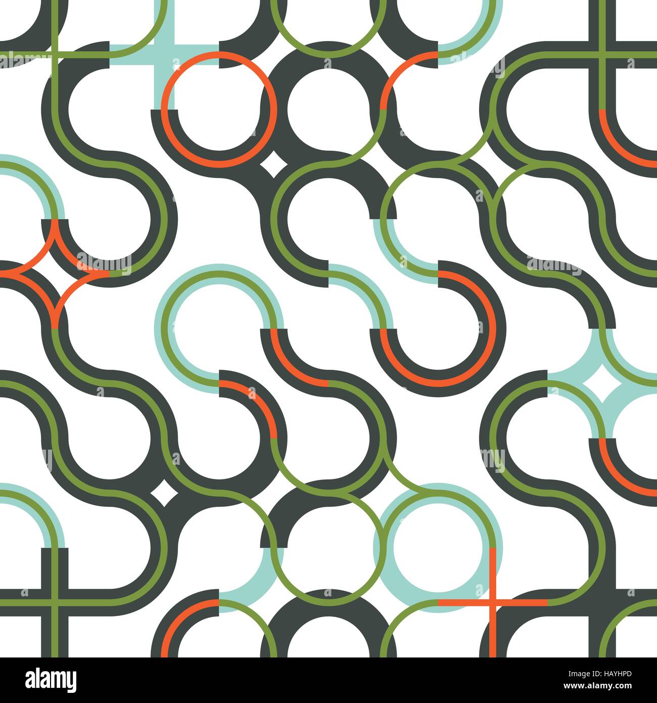 seamless pattern with circle wavy ornament Stock Vector Image & Art - Alamy