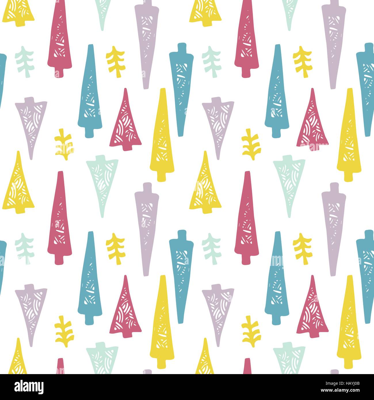 Doodle fir tree seamless Stock Vector Images - Alamy