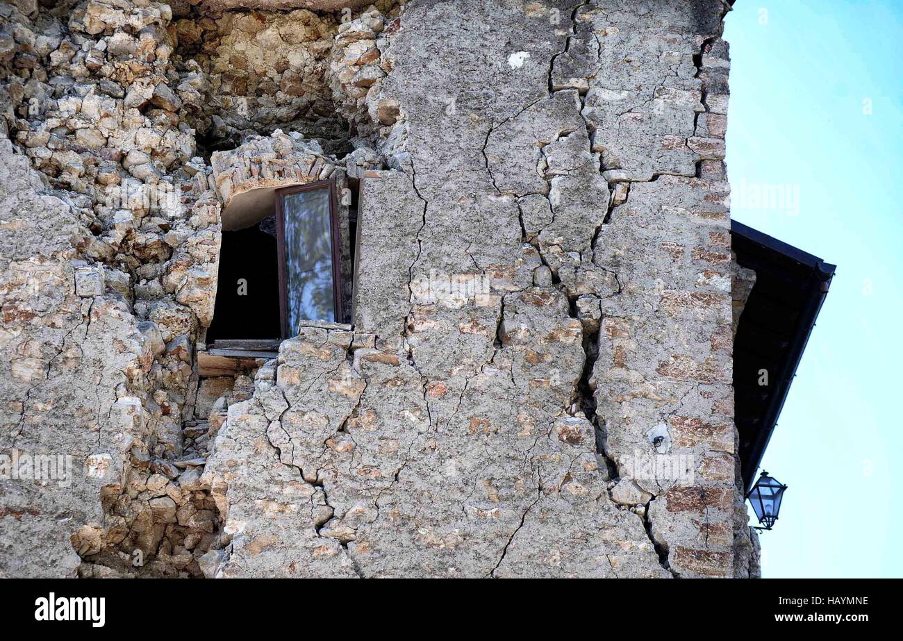 Aftermath of Italian earthquake in Norcia, Italy, following a 6.6 ...