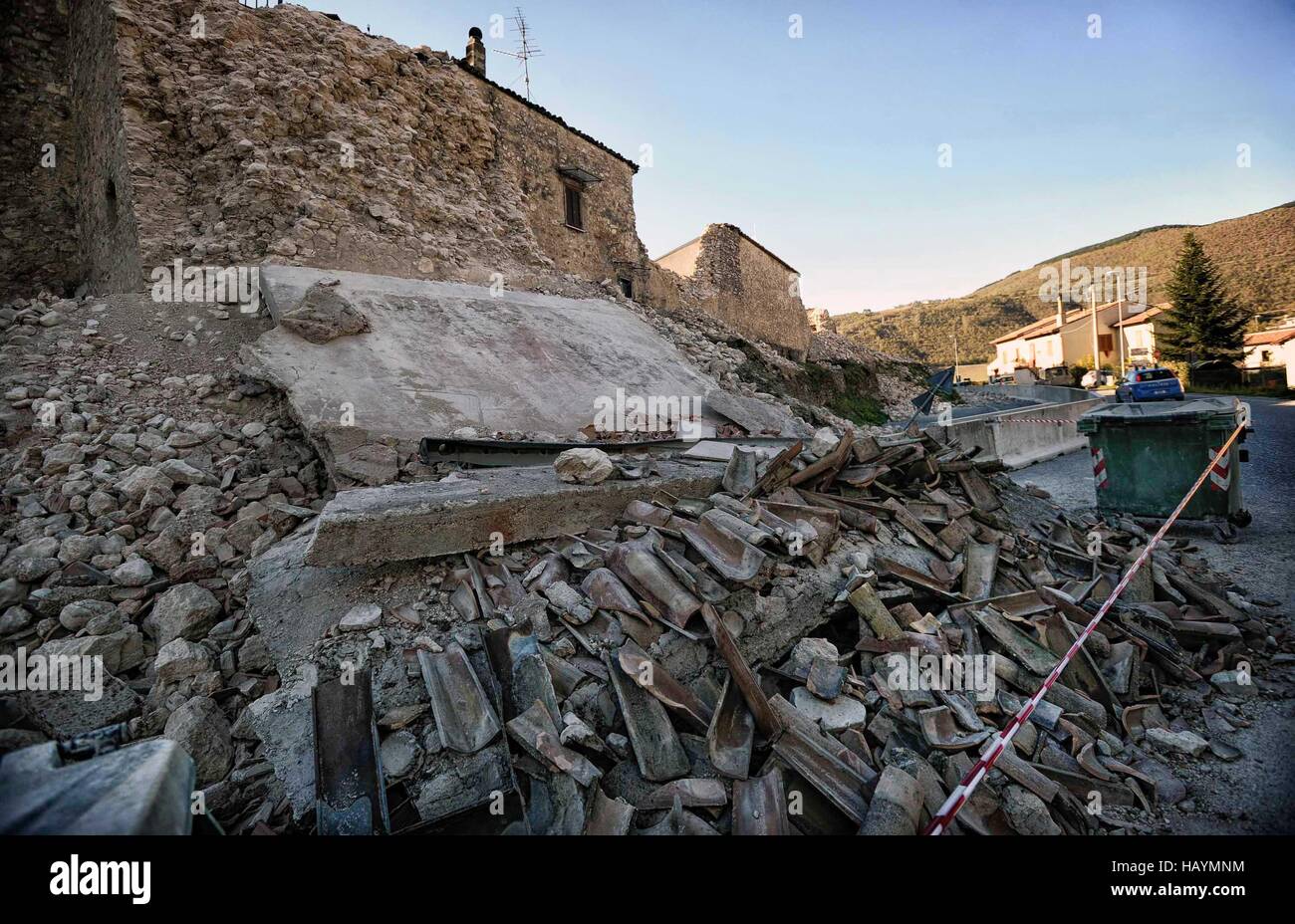 Aftermath of Italian earthquake in Norcia, Italy, following a 6.6 ...