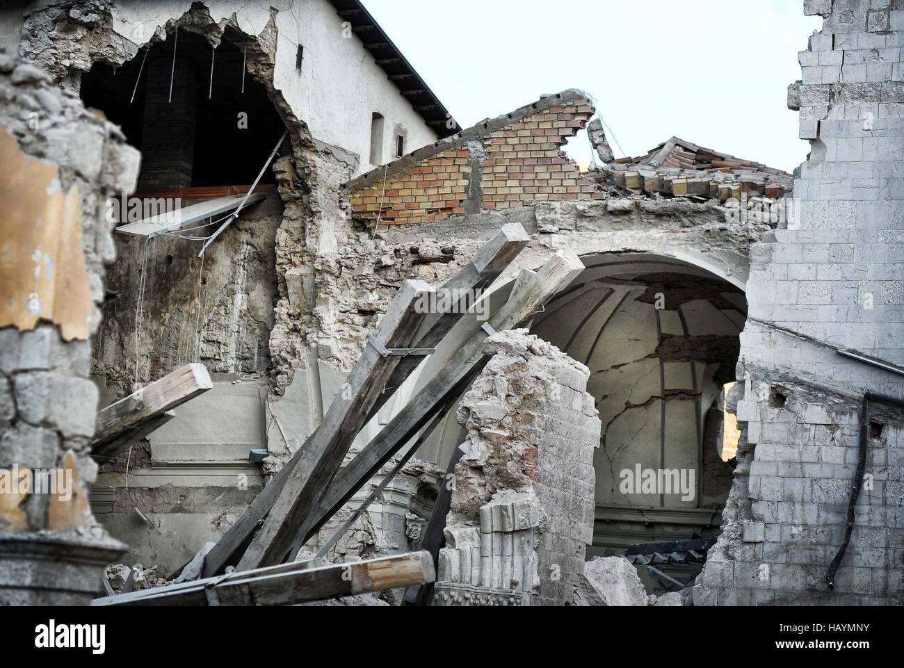 Aftermath of Italian earthquake in Norcia, Italy, following a 6.6 ...