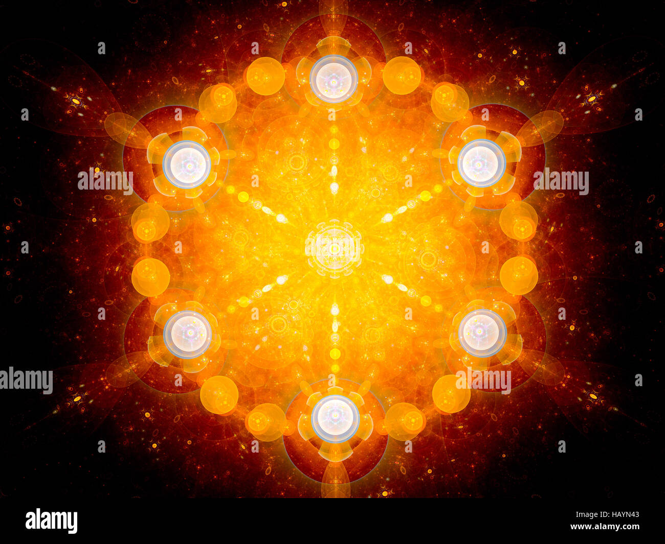 Fiery futuristic space object, computer generated abstract background, 3D rendering Stock Photo ...