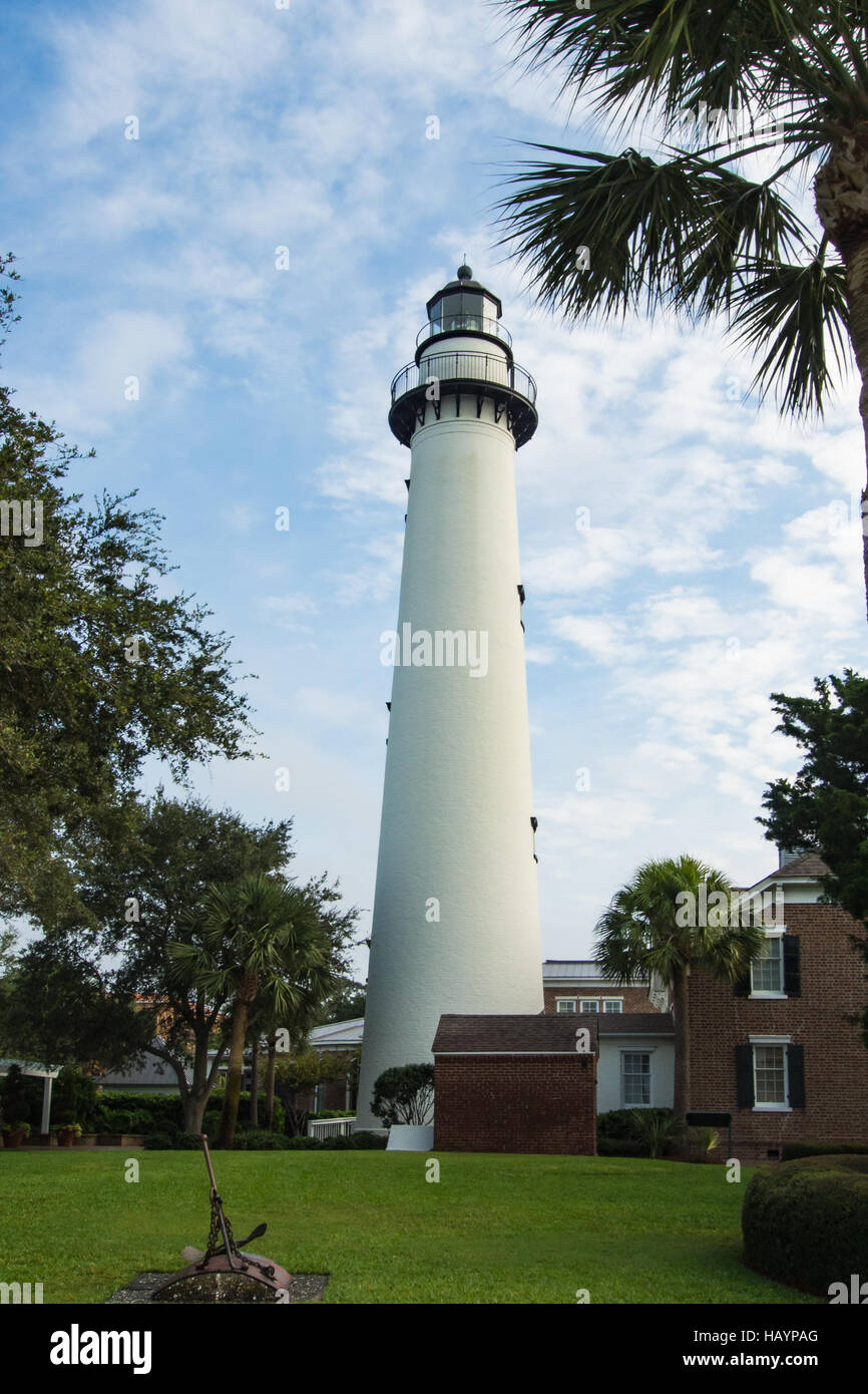 Historic Lighthouse at St Simon's Island Georgia Stock Photo - Alamy