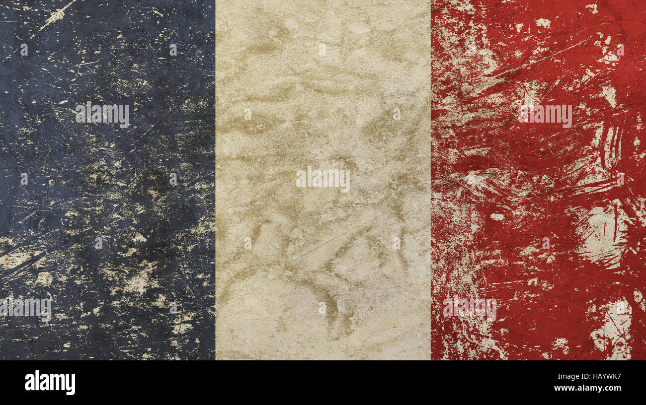 Old grunge vintage dirty faded shabby distressed France republic ...