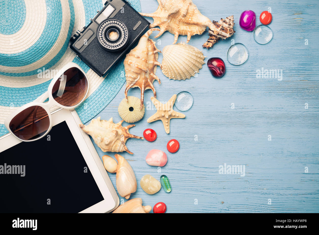 Summer objects for vacation Stock Photo - Alamy