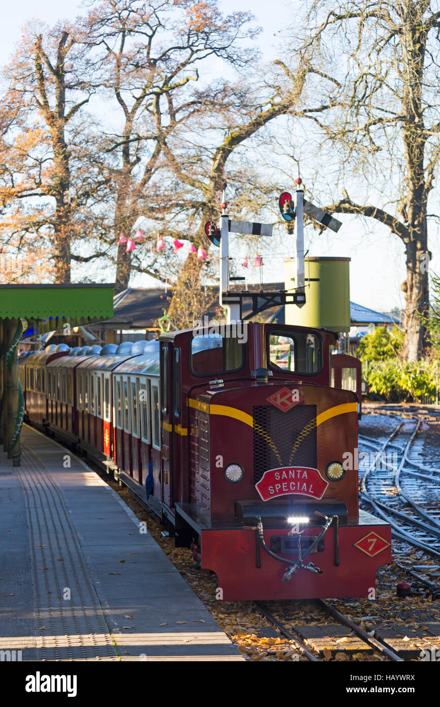 Santa Express train, Santa Special, at Longleat, Wiltshire UK in ...