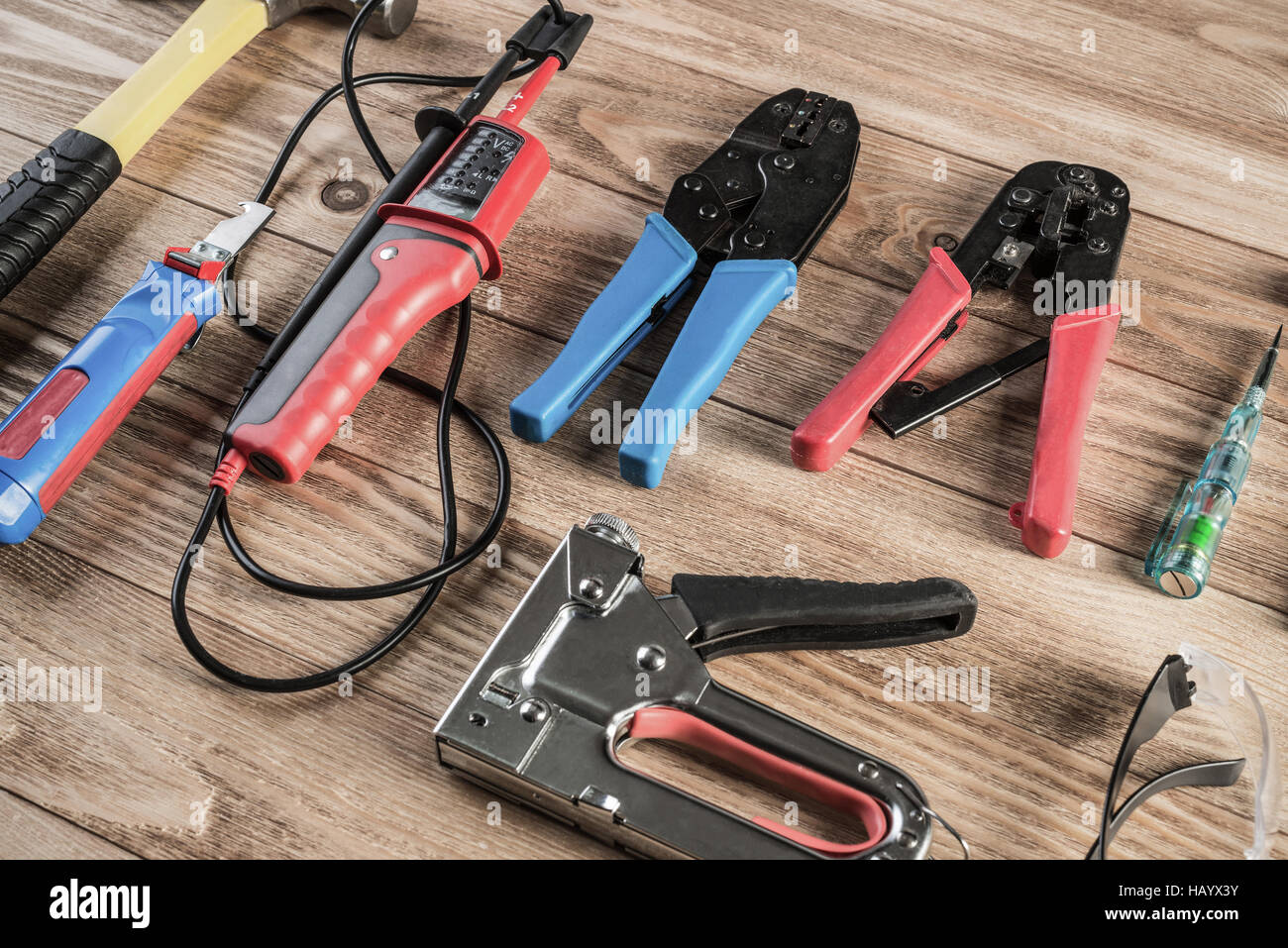 Instruments on wooden table Stock Photo - Alamy