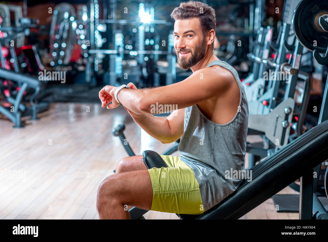 Man in the gym Stock Photo - Alamy