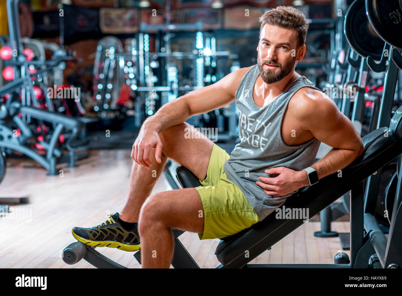 Man in the gym Stock Photo - Alamy