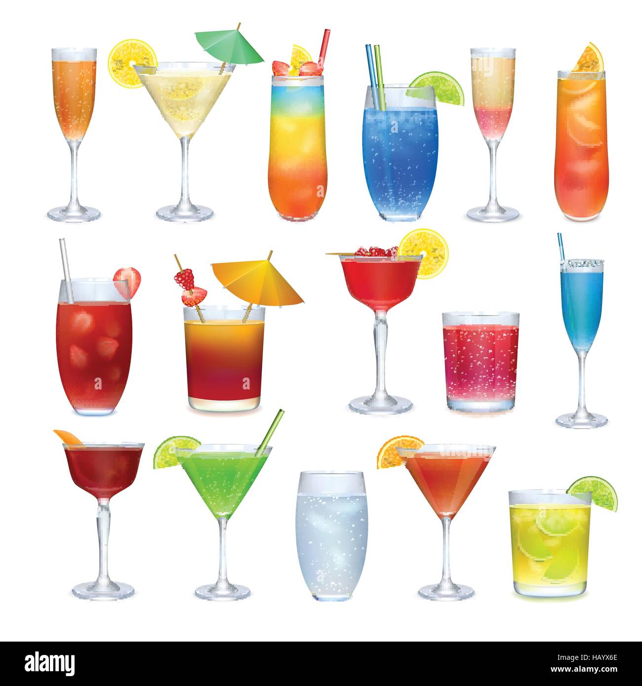 Alcohol coctails and other drinks set Stock Vector Image & Art - Alamy