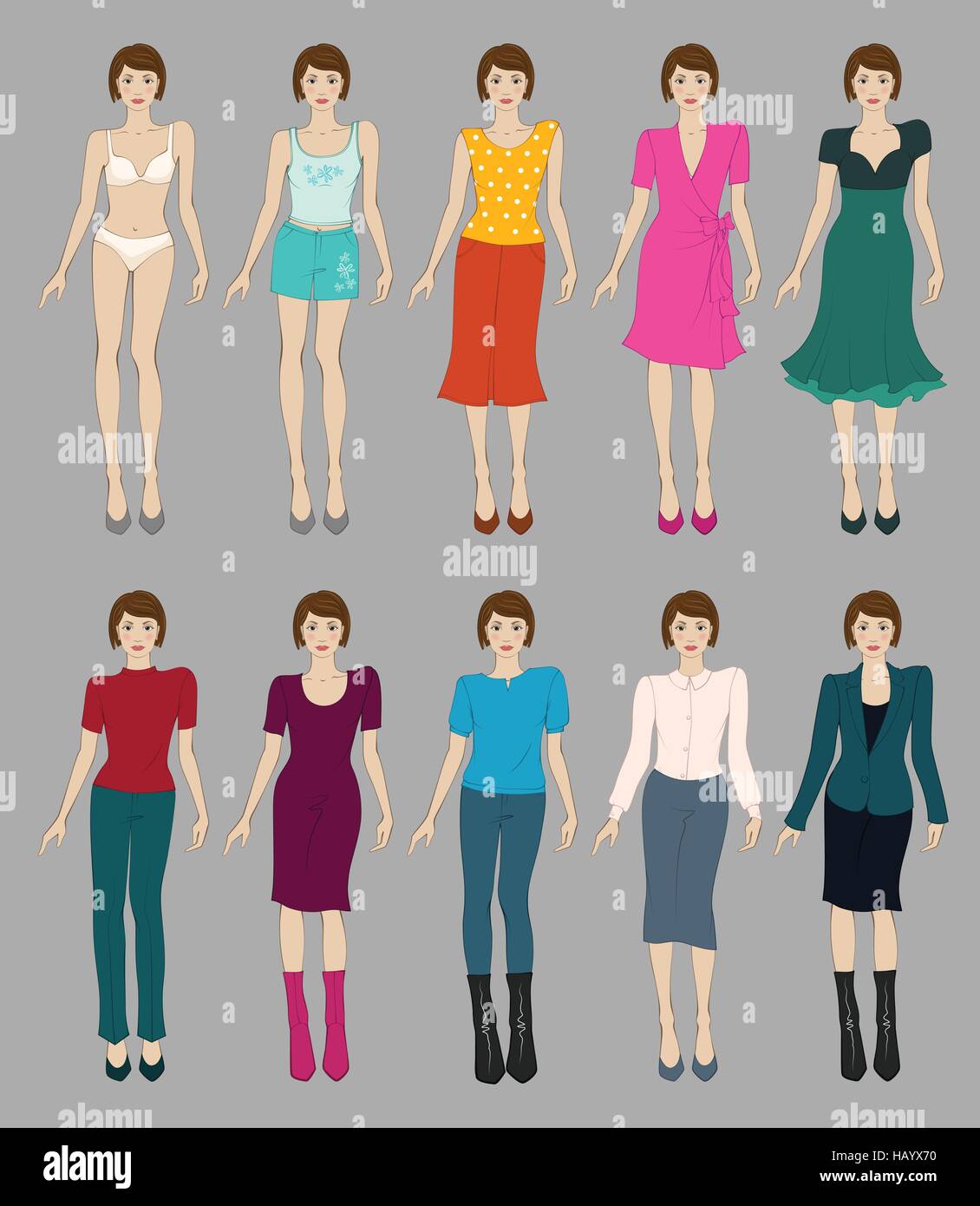 Flat fashion models Stock Vector Image & Art - Alamy