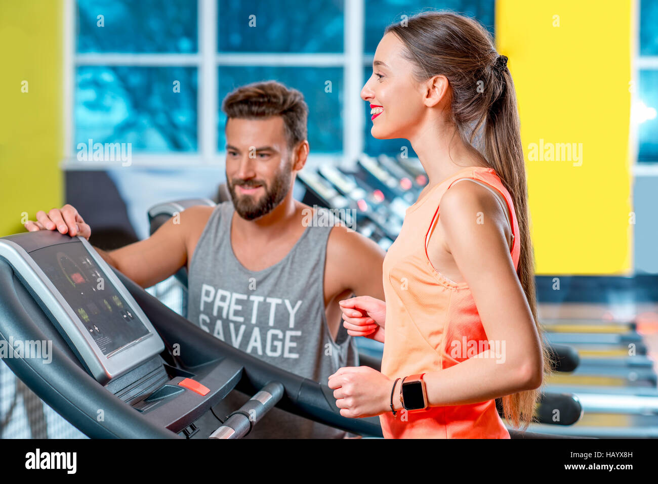 Cardio workout in the gym Stock Photo - Alamy