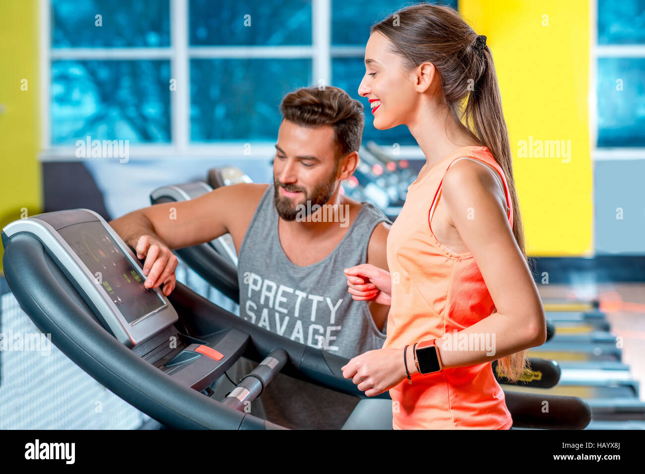 Cardio workout in the gym Stock Photo - Alamy