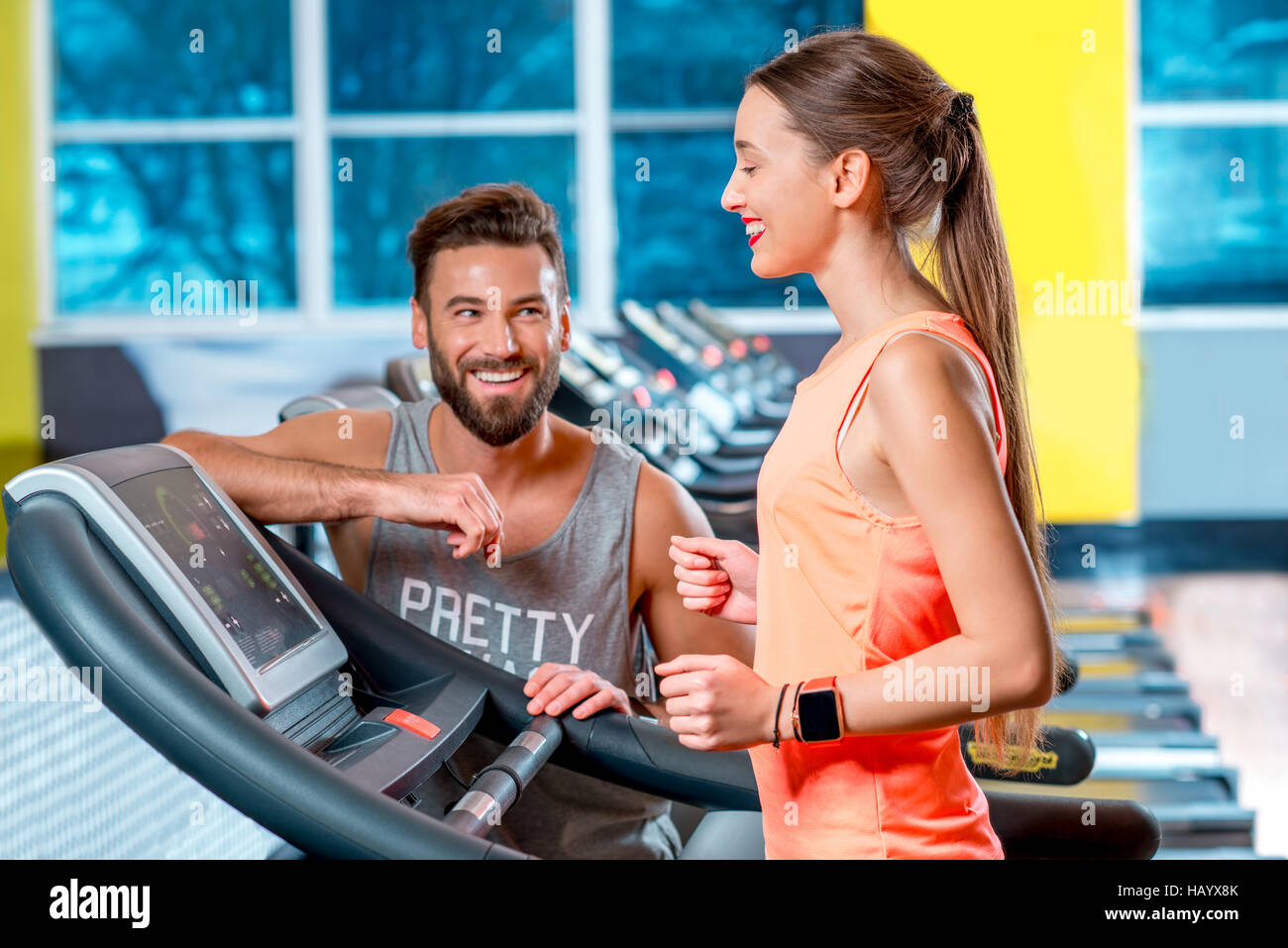 Cardio workout in the gym Stock Photo - Alamy