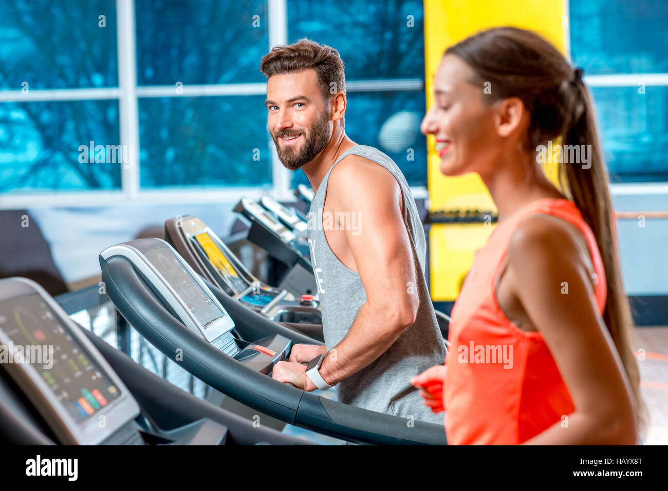 Cardio workout in the gym Stock Photo - Alamy