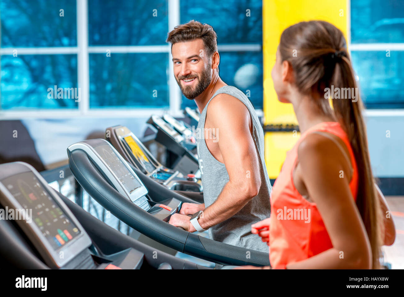 Cardio workout in the gym Stock Photo - Alamy